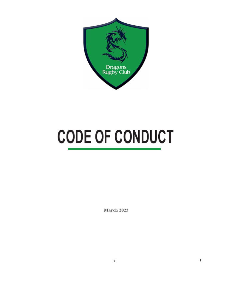 Dragons Rugby Club Code of Conduct March 2023 | PDF | Behavior | Human ...