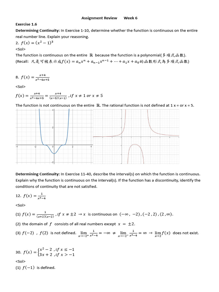 Week 6 | PDF | Function (Mathematics) | Continuous Function