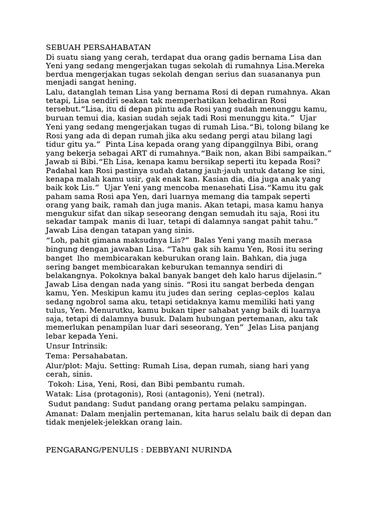 Cerpen Beserta Struktur Intrinsik | PDF