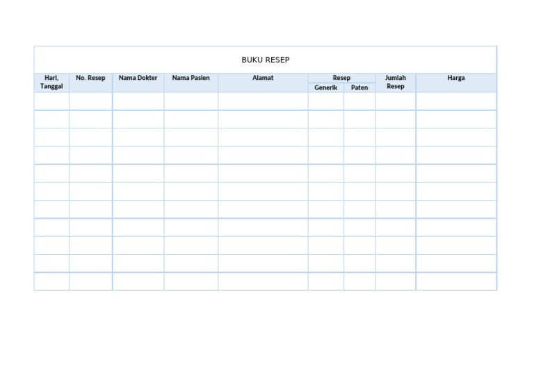 Blanko Buku Resep | PDF