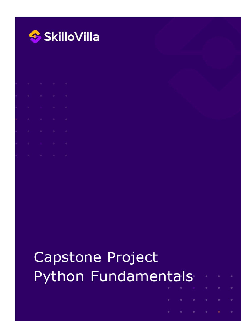 Capstone Project Python Fundamentals Pdf Computing Computer Programming