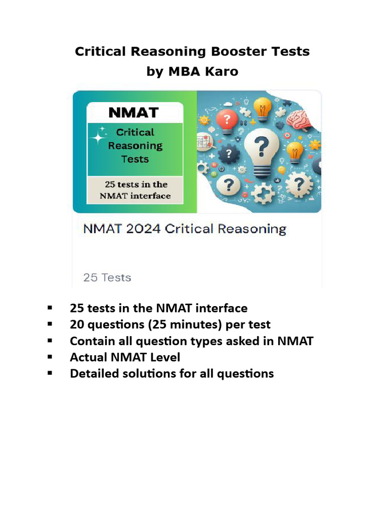 NMAT Critical Reasoning Practice Tests | PDF | Carbon Tax | Taxes