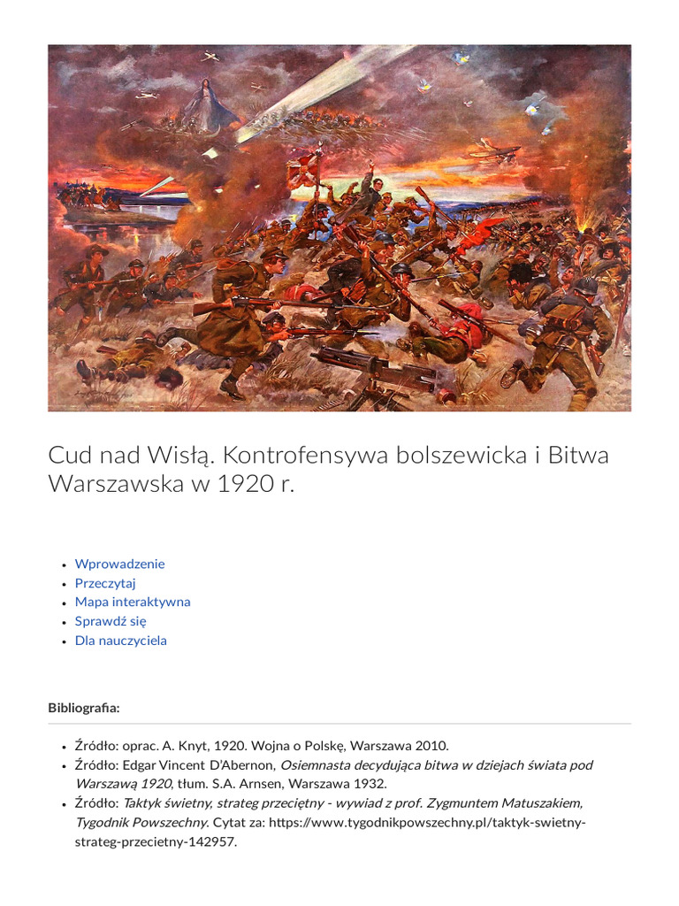 Cud Nad Wisla Kontrofensywa Bolszewicka I Bitwa Warszawska W 192 | PDF