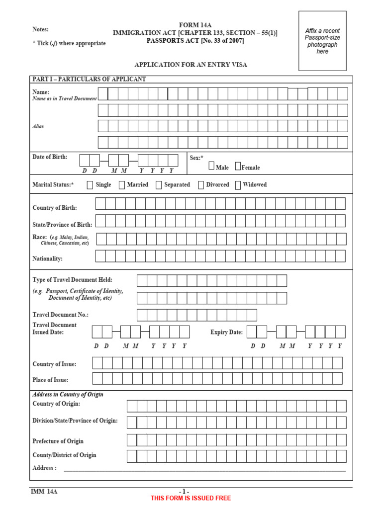 SINGAPORE FORM | PDF | Travel Visa | Government