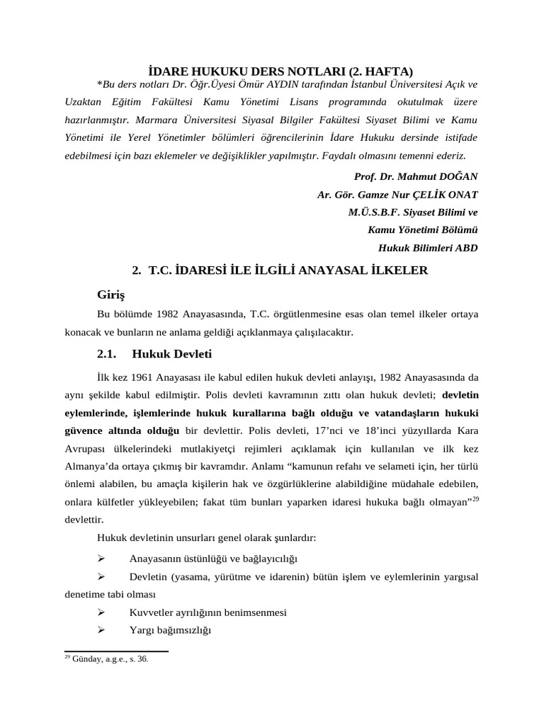 İdare Hukuku 2.hafta | PDF