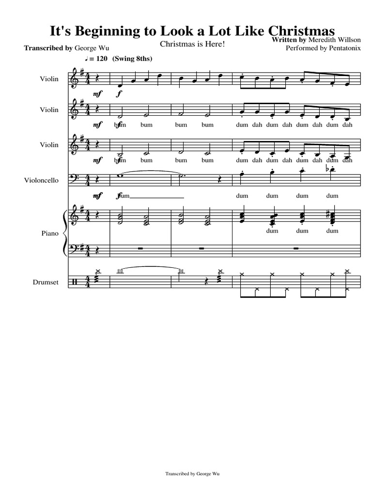 Its Beginning To Look A Lot Like Christmas - String | PDF | Music ...