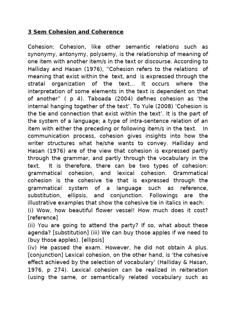 Linguistic Cohesion & Coherence | PDF | Lexicon | Knowledge
