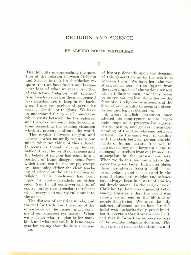 Religion and Science | PDF | Light | Relationship Between Religion And ...