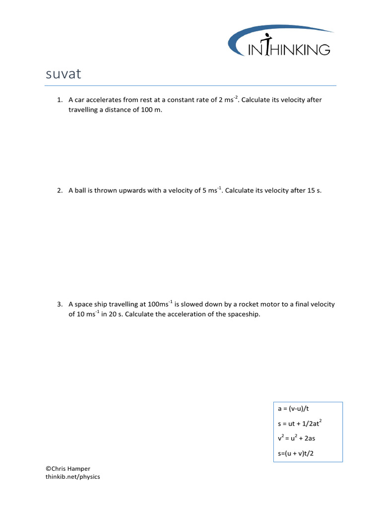 Suvat | PDF