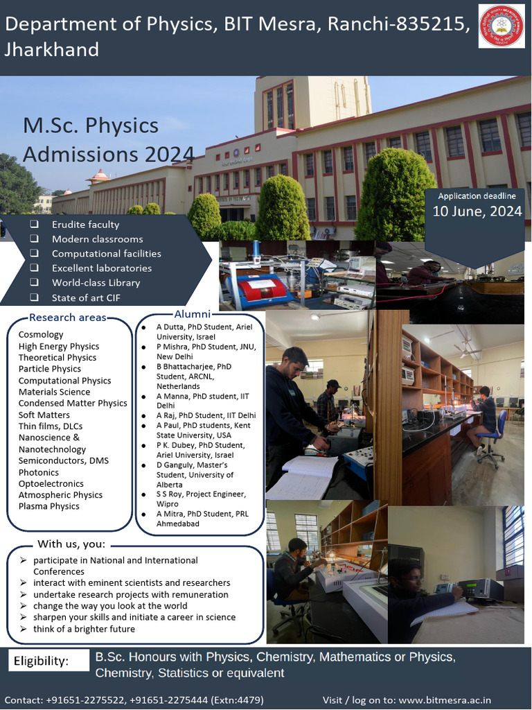 Msc Physics Flyer | PDF | Physics | Applied And Interdisciplinary Physics