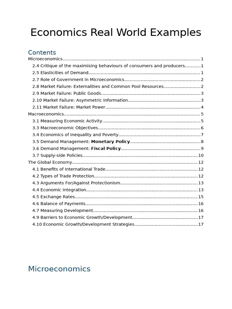 Economics Real World Examples | PDF | Exchange Rate | Fiscal Policy