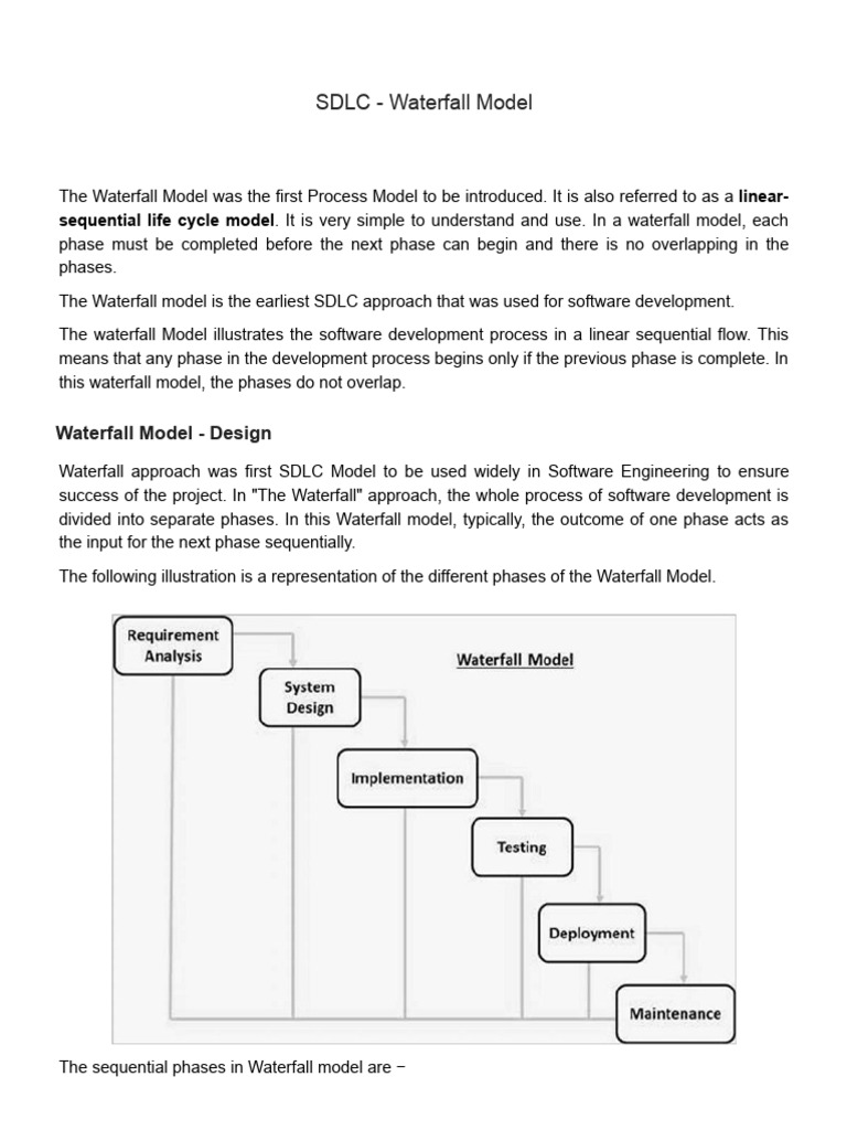 2.1 Waterfall Model | PDF | Software Development Process | Technology ...