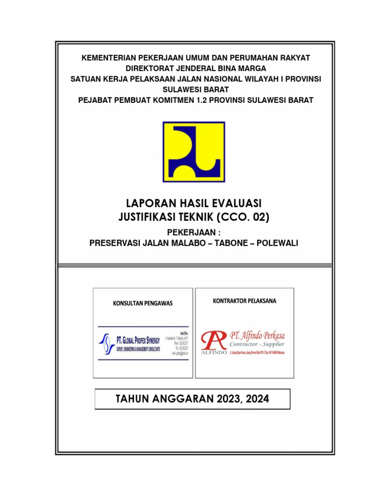 Laporan Hasil Evaluasi Justek. Pj. Cco.2. | PDF