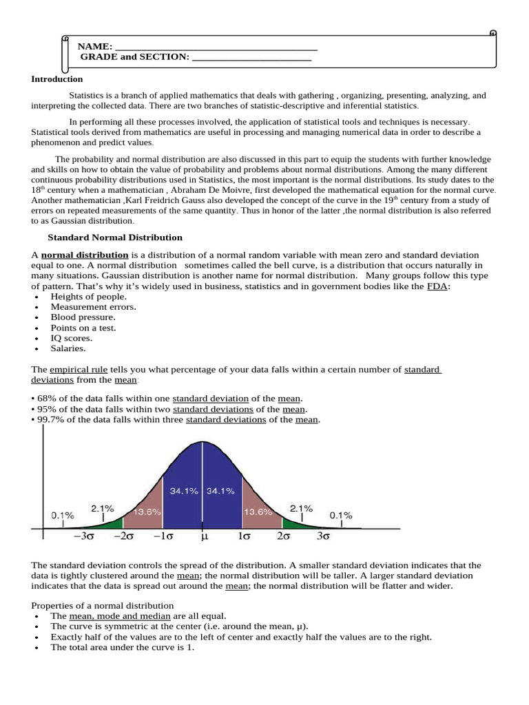 Understanding Normal Distribution | PDF | Normal Distribution | Statistics