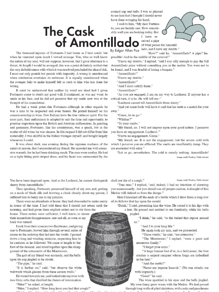 The Cask of Amontillado by Edgar Allan Poe | PDF