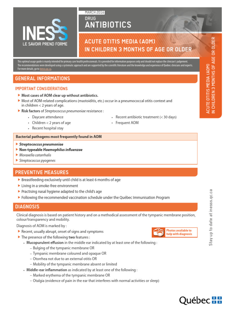 Acute Otitis Media (AOM) in Children 3 Months of Age or Older | PDF ...