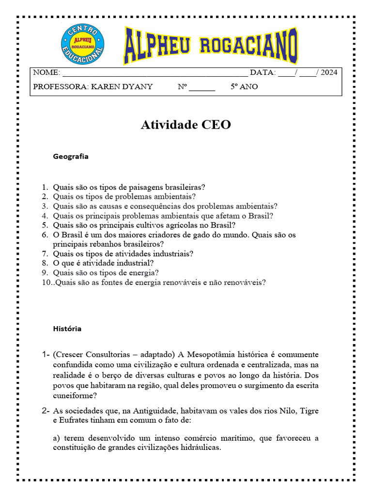 Atividade Ceo | PDF