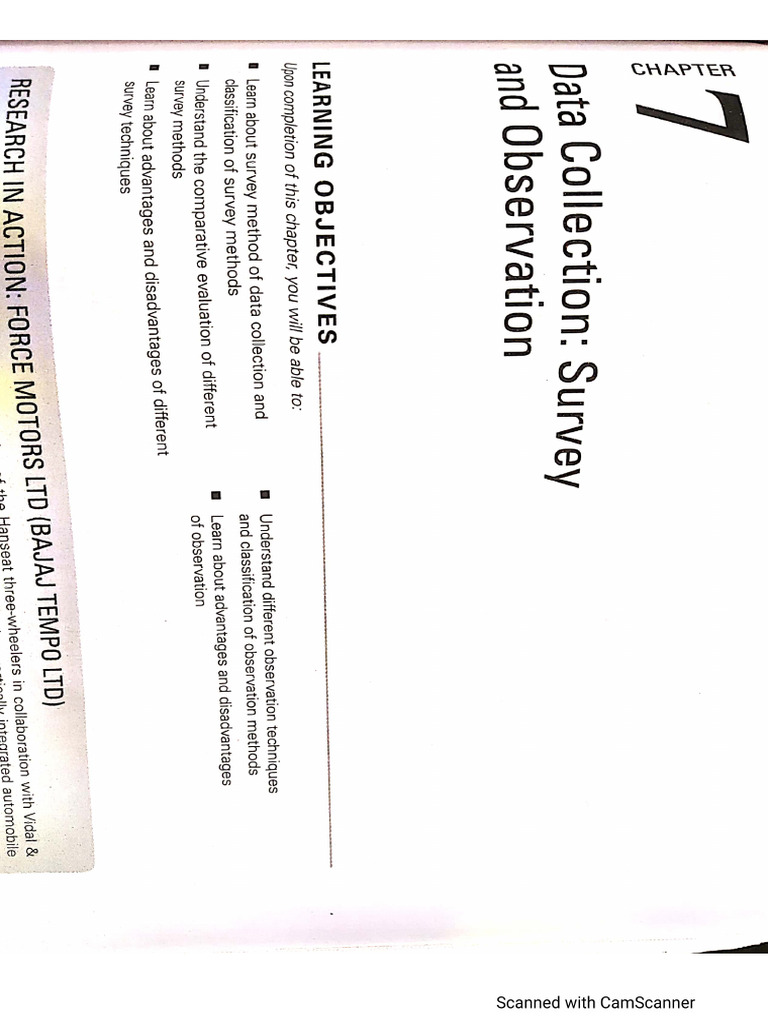 Chp 7 Data Collection Observation And Survey Pdf