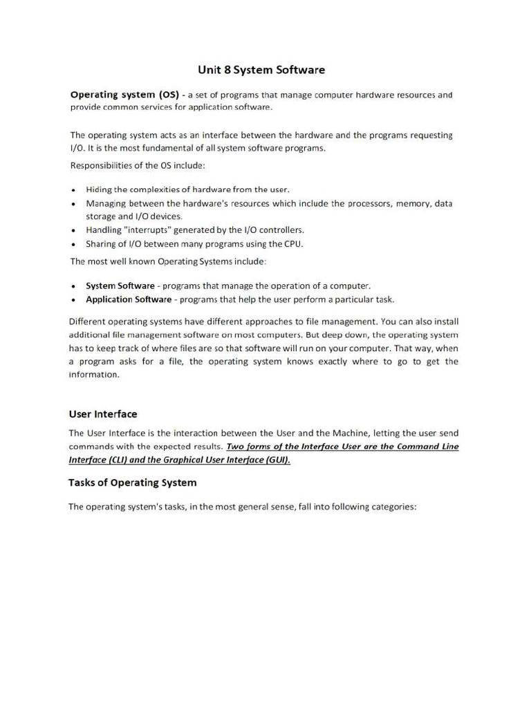 As Level Computer Science System Software | PDF