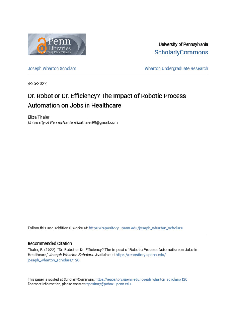 Dr. Robot or Dr. Efficiency - The Impact of Robotic Process Automa ...