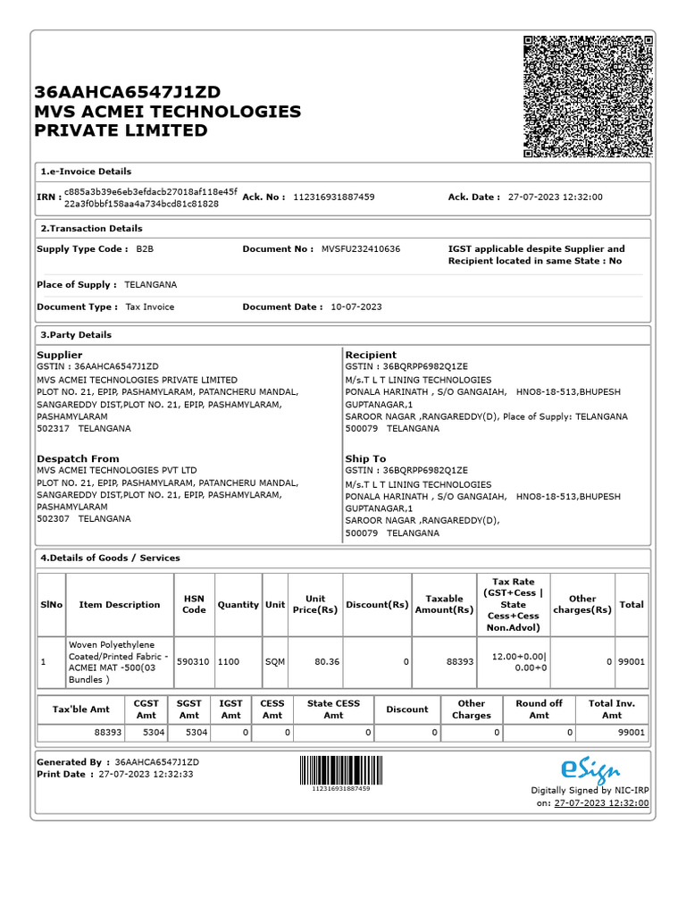 Nic - einvoice.web-MVSFU232410636 | PDF | Invoice | Public Finance