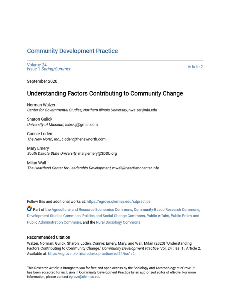 Understanding Community Change (1) | PDF | Community