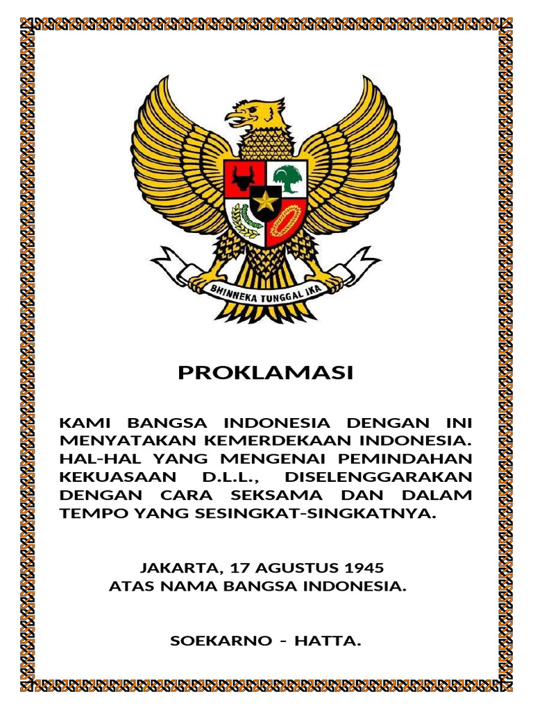 Proklamasi Kemerdekaan Indonesia 1945 | PDF