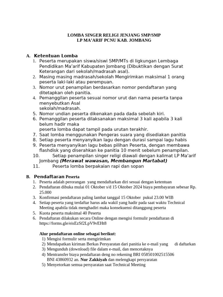 Lomba Singer Religi Revisi 2 1 | PDF