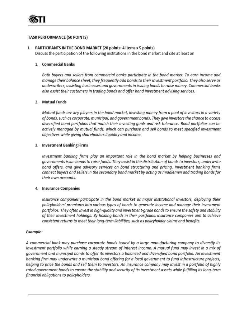Bond Market Participants and Valuation Guide | PDF | Bonds (Finance ...
