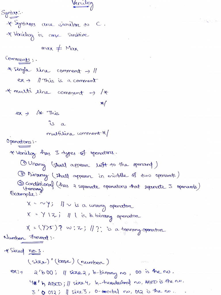 Verilog Notes Complete | PDF