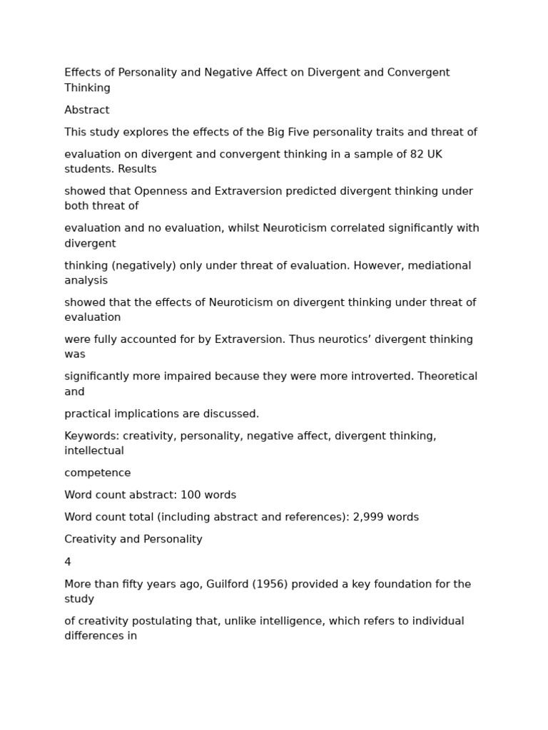 Azhar Effects On Personality Threats Summarized Article | PDF | Extraversion And Introversion ...