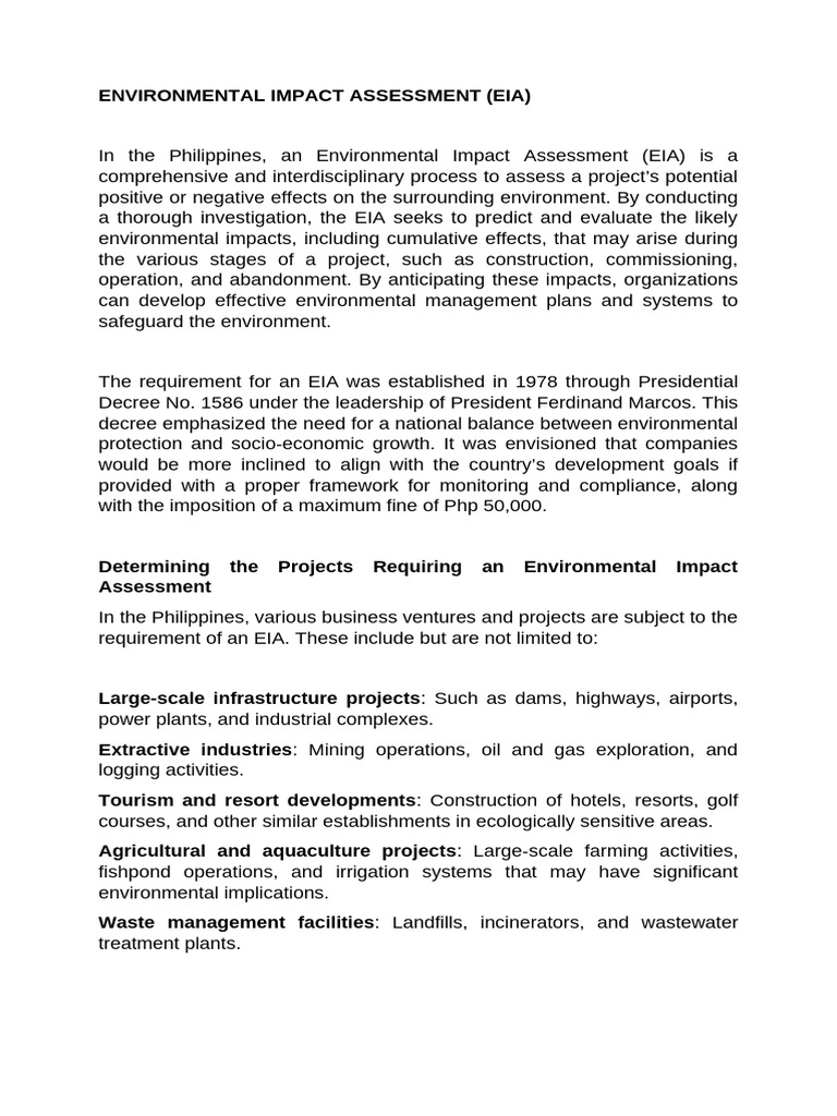 Environmental Impact Assessment | PDF | Environmental Impact Assessment ...