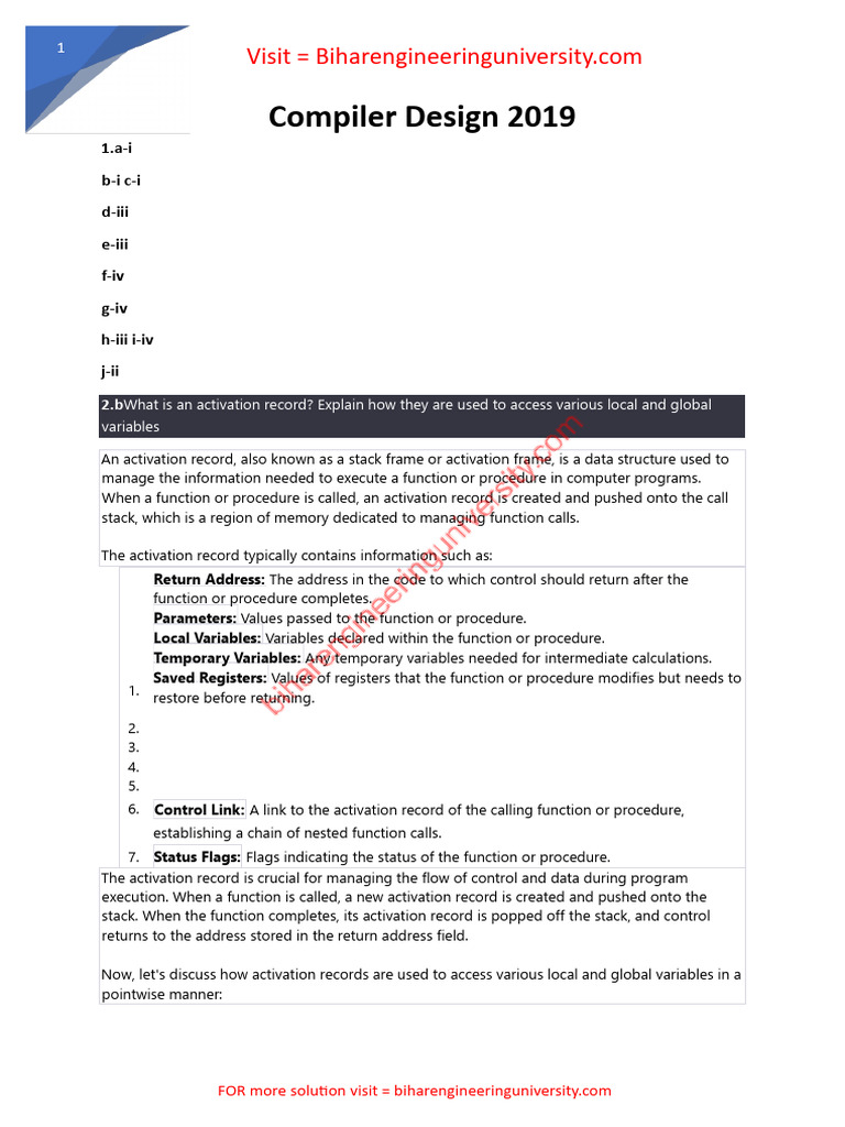 Compiler Design 2019 Solved | PDF | Parsing | Compiler