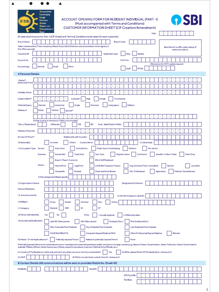 SBI Form | PDF