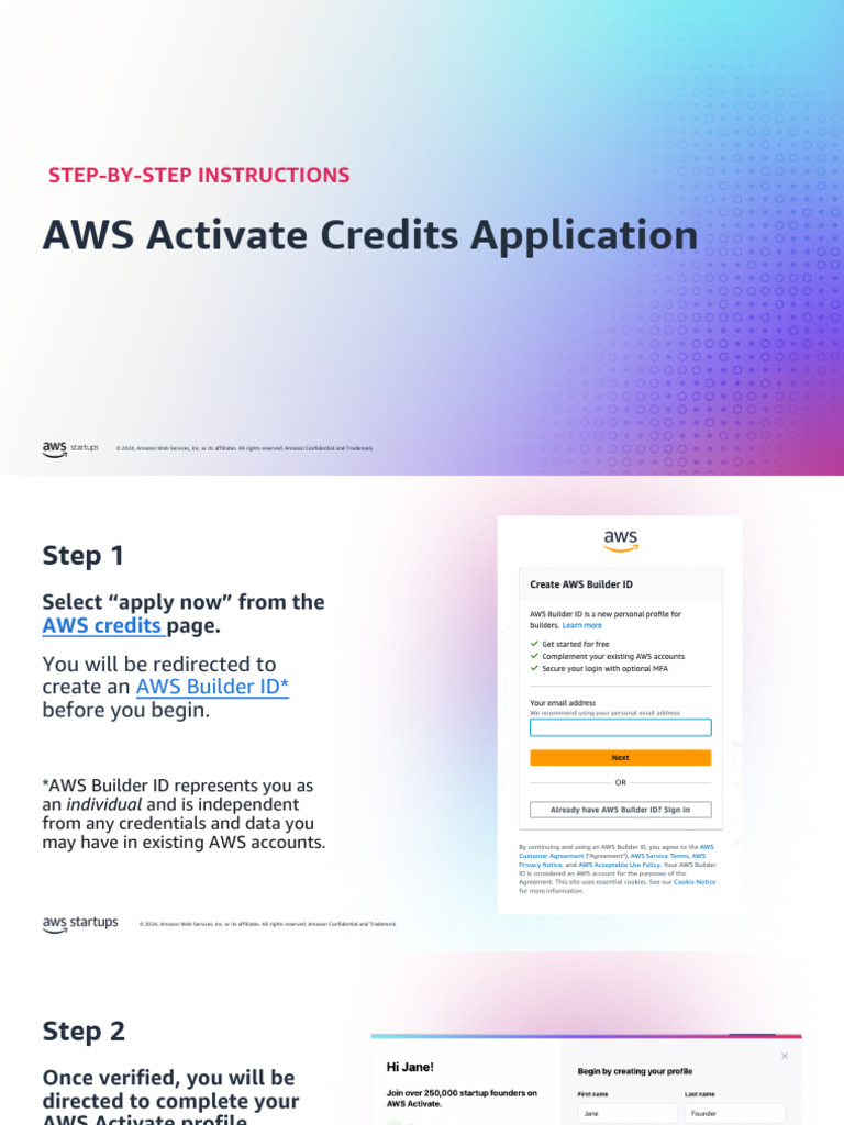 AWS Activate Credit Application Guide | PDF | Amazon Web Services | Information Technology
