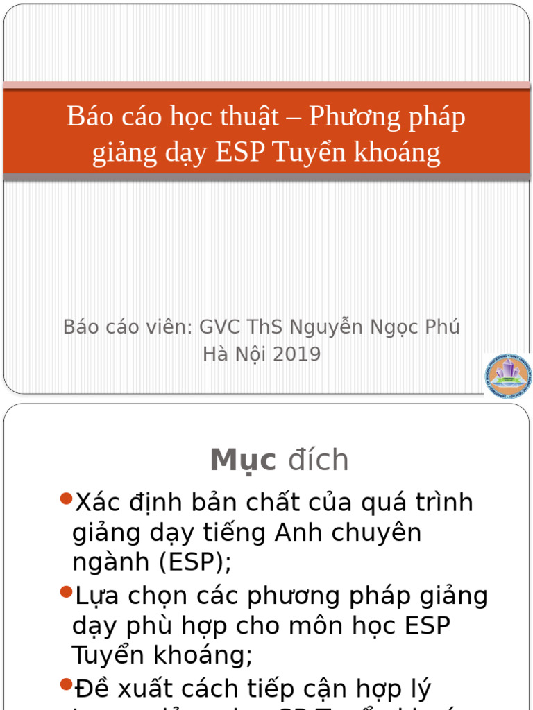BCHT phương pháp giảng dạy ESP Tuyển khoáng | PDF