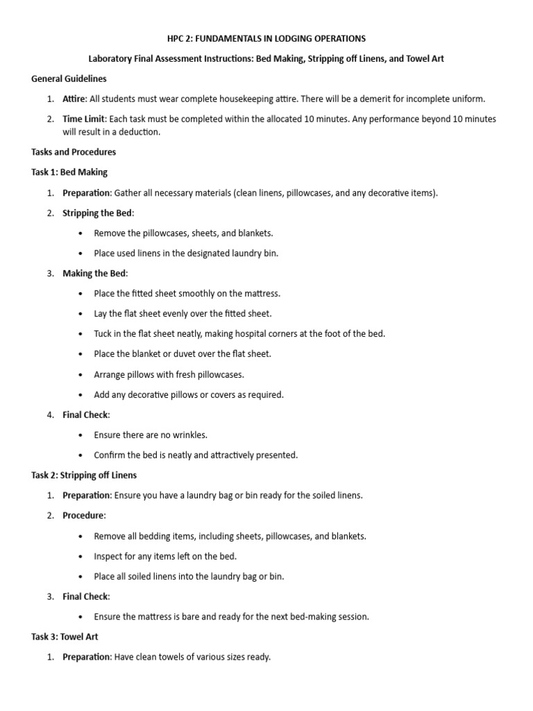 Hpc 2 Final Assessment Guidelines Pdf Bed Pillow