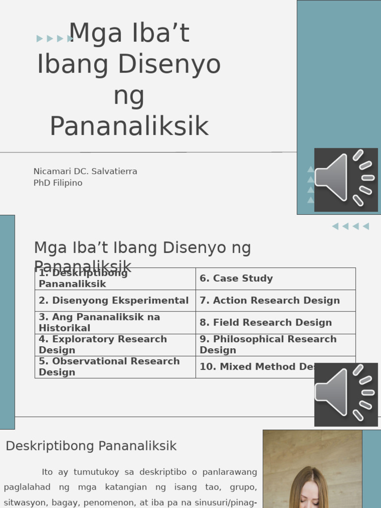 Disenyo NG Pananaliksik - SALVATIERRA, NICAMARI | PDF