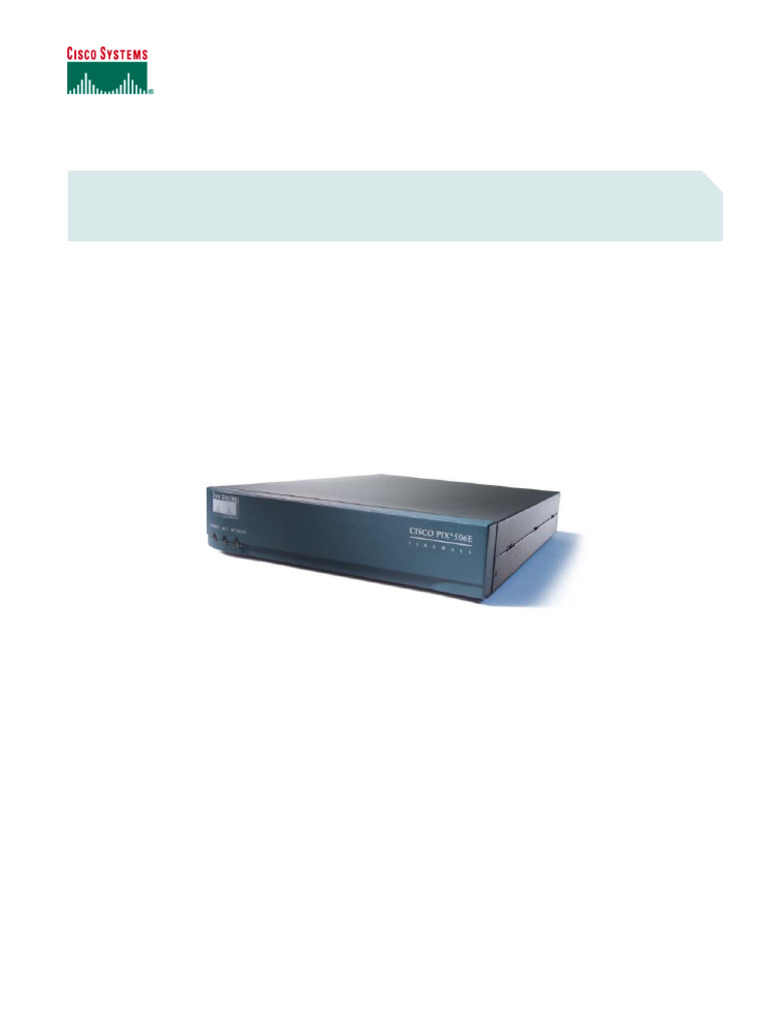 Cisco PIX 506E Security Appliance Overview | PDF | Computer Network ...