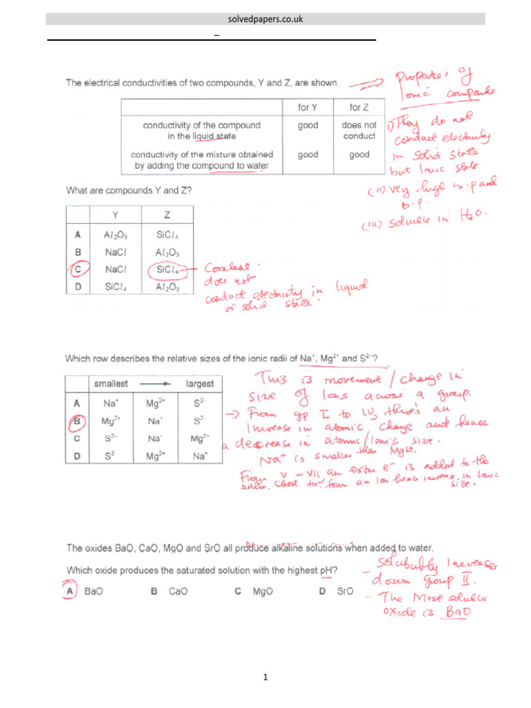 2022 Periodic Table Chemical Periodicity AS Chemistry 9701 - Solved | PDF