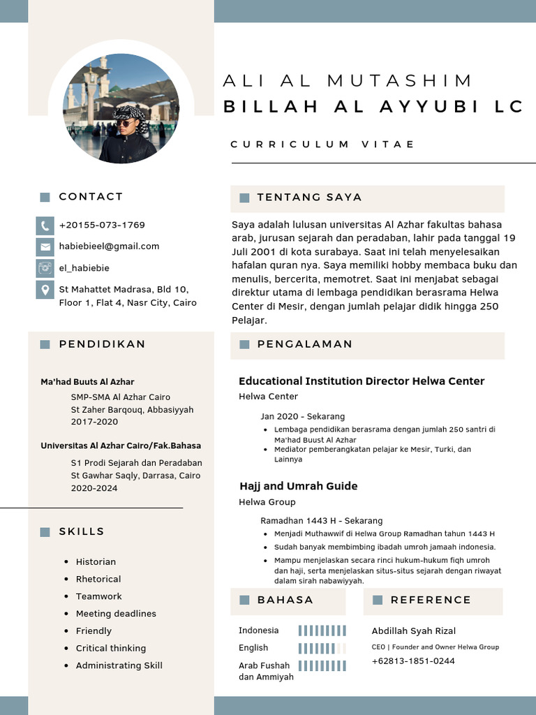 CV Ali Al Mutashim Billah | PDF | Agama & Spiritualitas