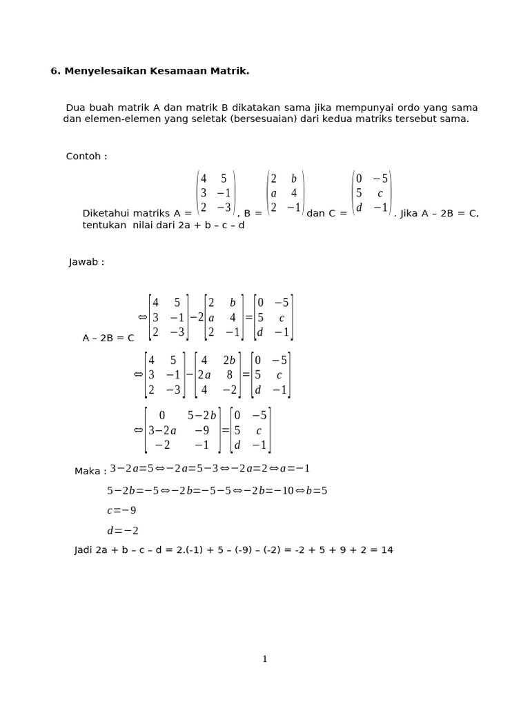 Materi Matriks 3 | PDF