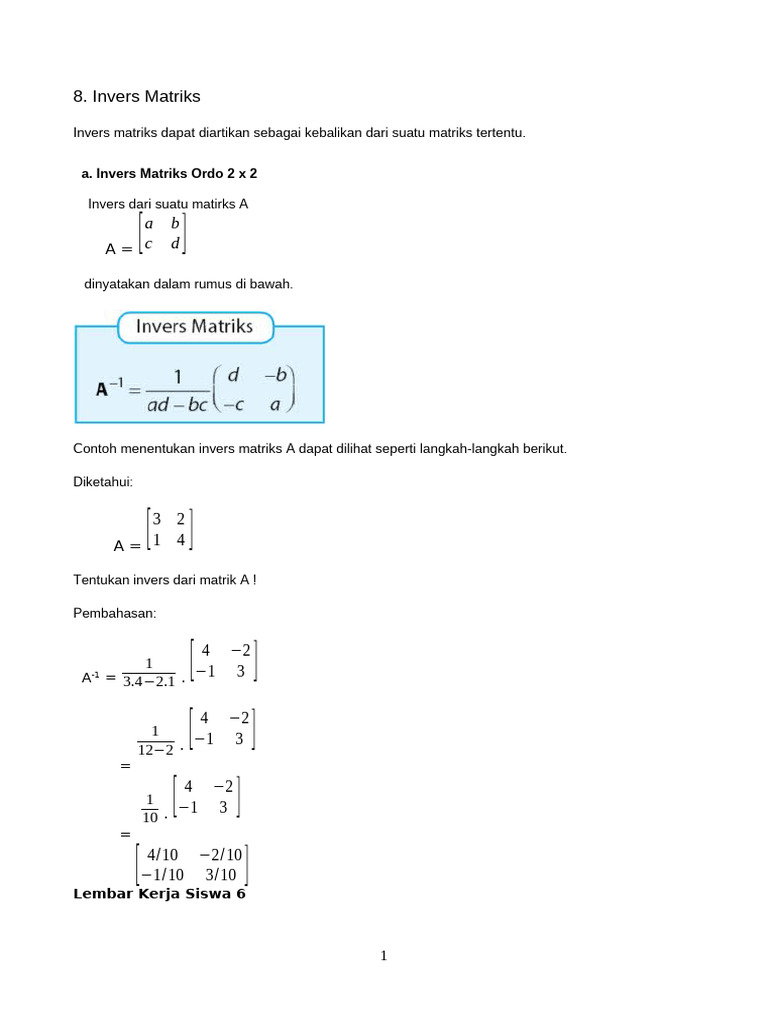 Materi Matriks 4 | PDF | Metode & Bahan Ajar