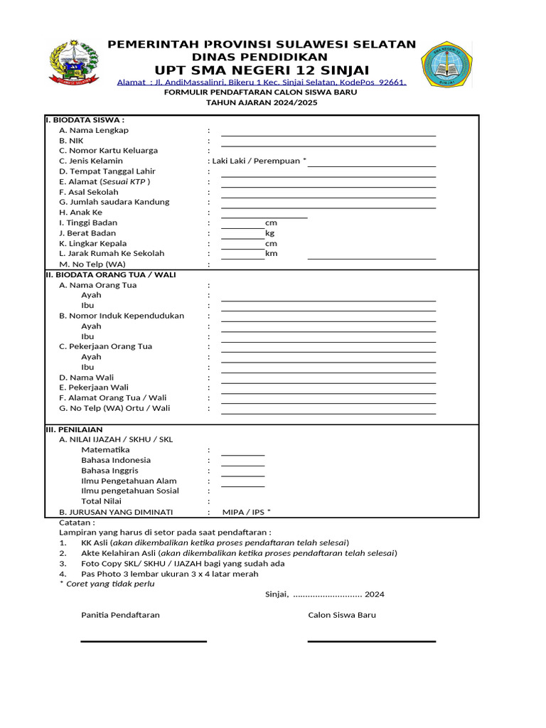 FORMULIR - CASIS - 2024 | PDF