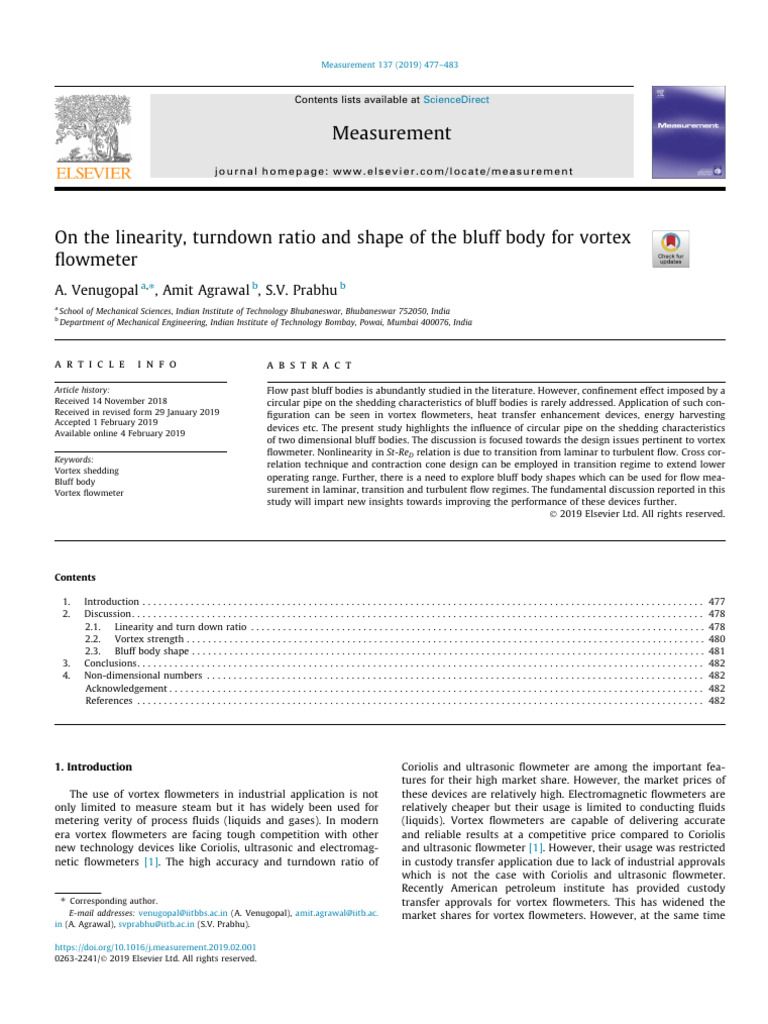 (2019) On The Linearity, Turndown Ratio and Shape of The Bluff Body For ...