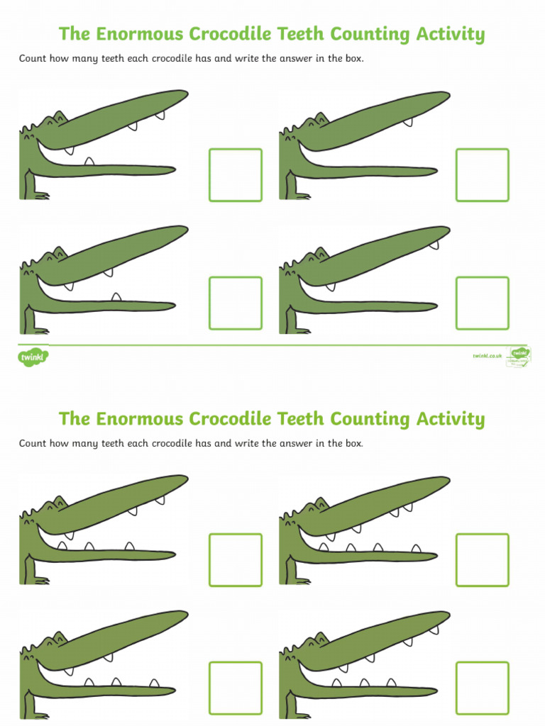 T T 28359 The Enormous Crocodile Teeth Counting Activity Sheet Ver 1 | PDF