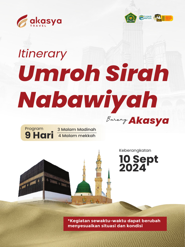 Itinerary - Umrah September Akasya Travel | PDF
