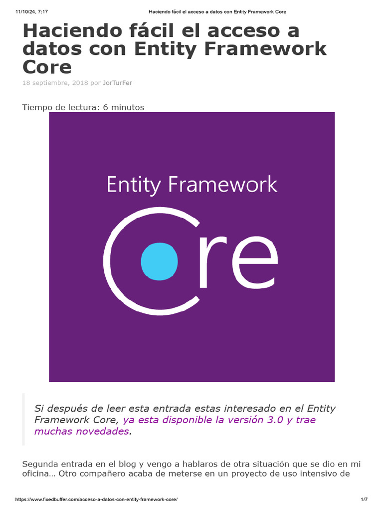Acceso a datos con Entity Framework Core | PDF | Mi sql | Marco de la entidad
