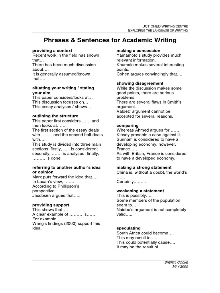 Academic Writing Phrases Guide | PDF