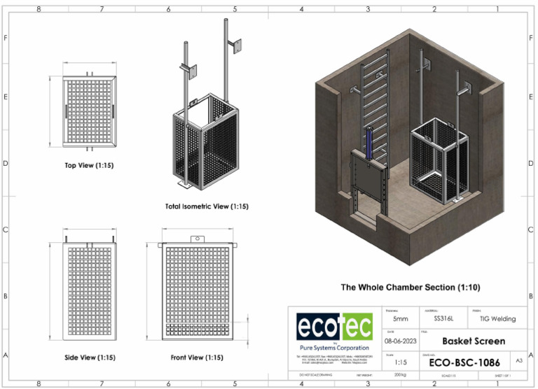 Basket Screen Technical Drawing | PDF